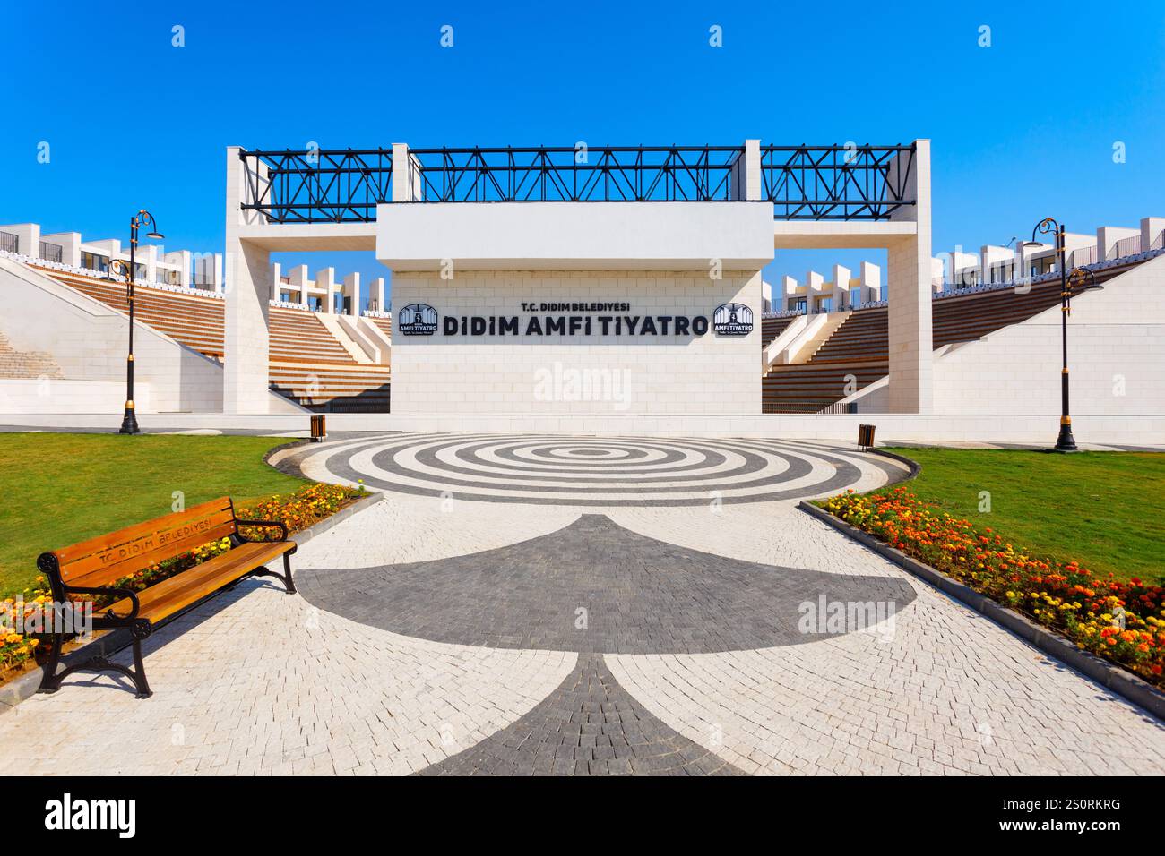 Didim, Turkey - July 30, 2022: Didim amphitheater and park in Didim ...
