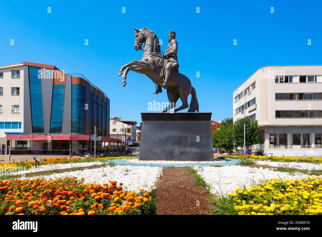 Didim, Turkey - July 30, 2022: Equestrian statue of Mustafa Kemal ...