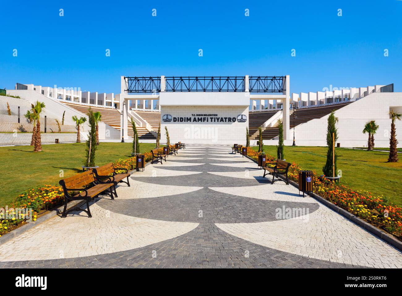 Didim, Turkey - July 30, 2022: Didim amphitheater and park in Didim ...