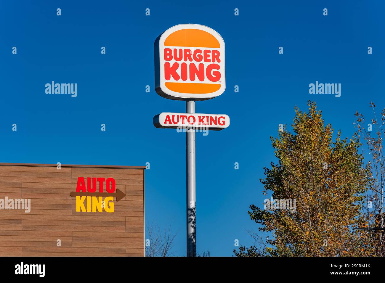 Madrid, Spain, December 21, 2024: Totem sign with the sign of the ...
