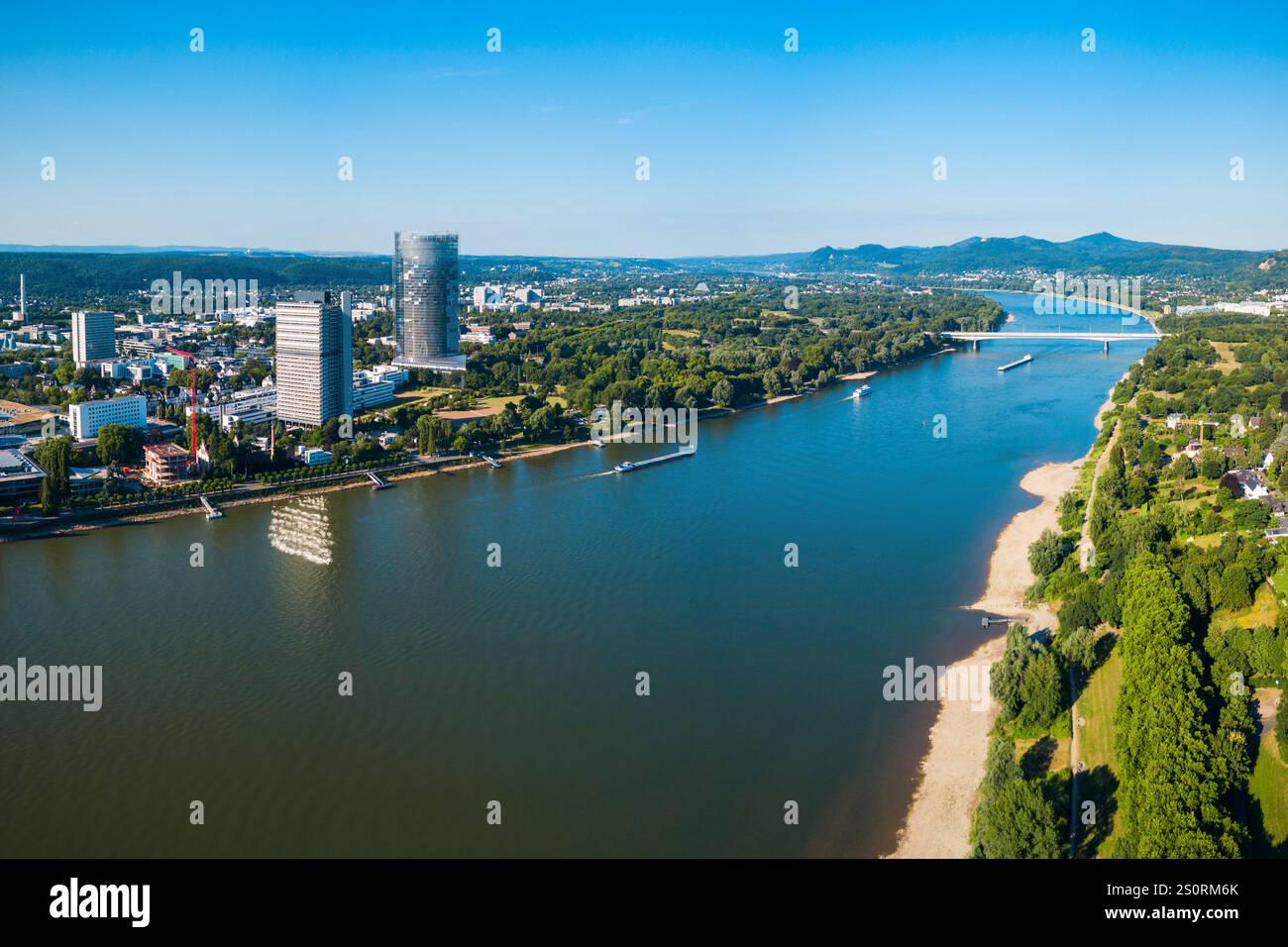 Bundesviertel federal government district aerial panoramic view in Bonn ...