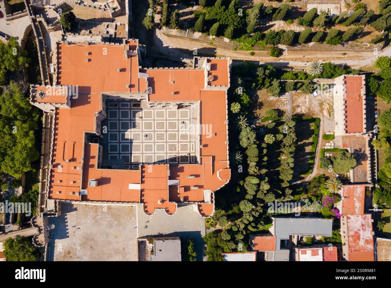 Rhodes old town aerial panoramic view in Rhodes island in Greece Stock ...
