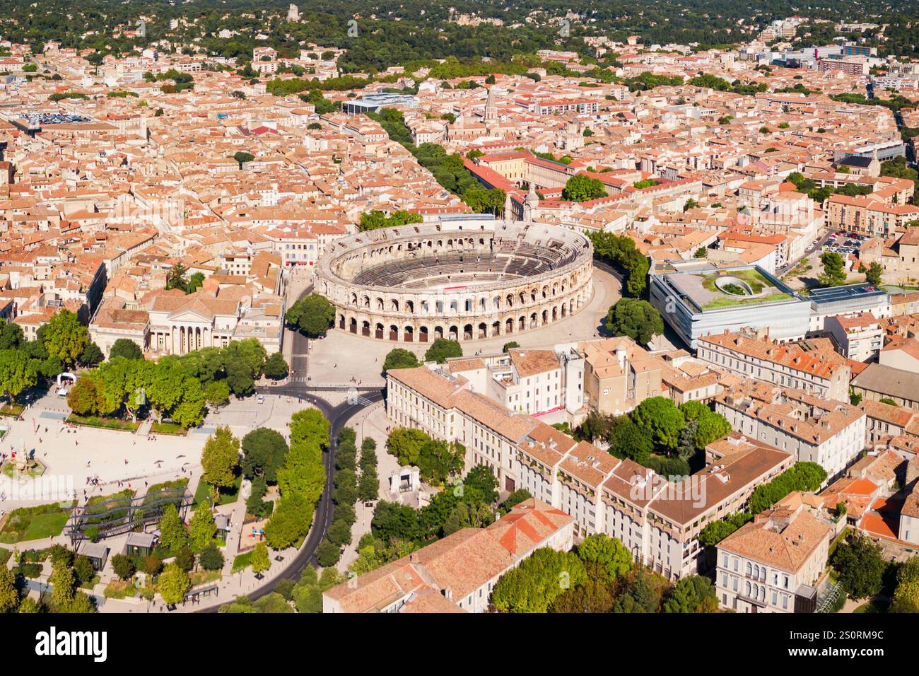 Aerial view nimes city arena hi-res stock photography and images - Alamy