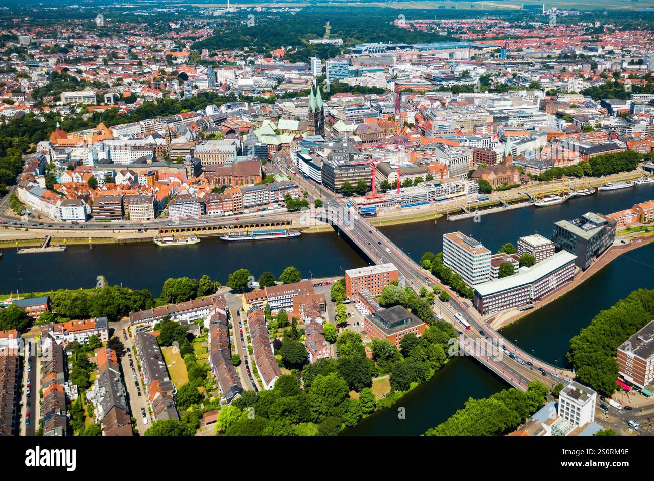 Bremen old town aerial panoramic view in Germany Stock Photo - Alamy