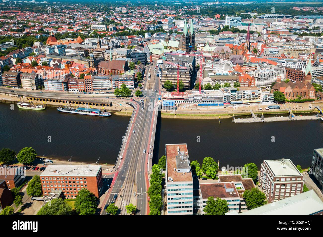 Bremen old town aerial panoramic view in Germany Stock Photo - Alamy