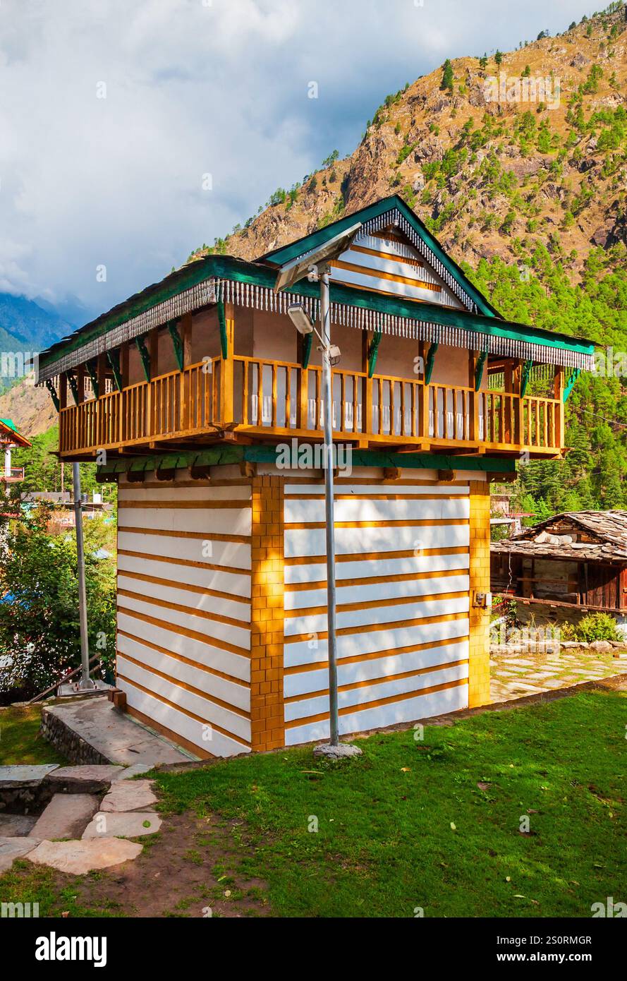 Local houses in Kasol village in Himachal Pradesh state in India Stock ...