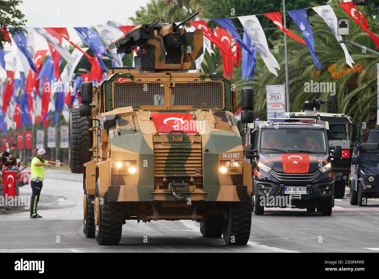ISTANBUL, TURKIYE - AUGUST 30, 2024: Police vehicles parade during ...