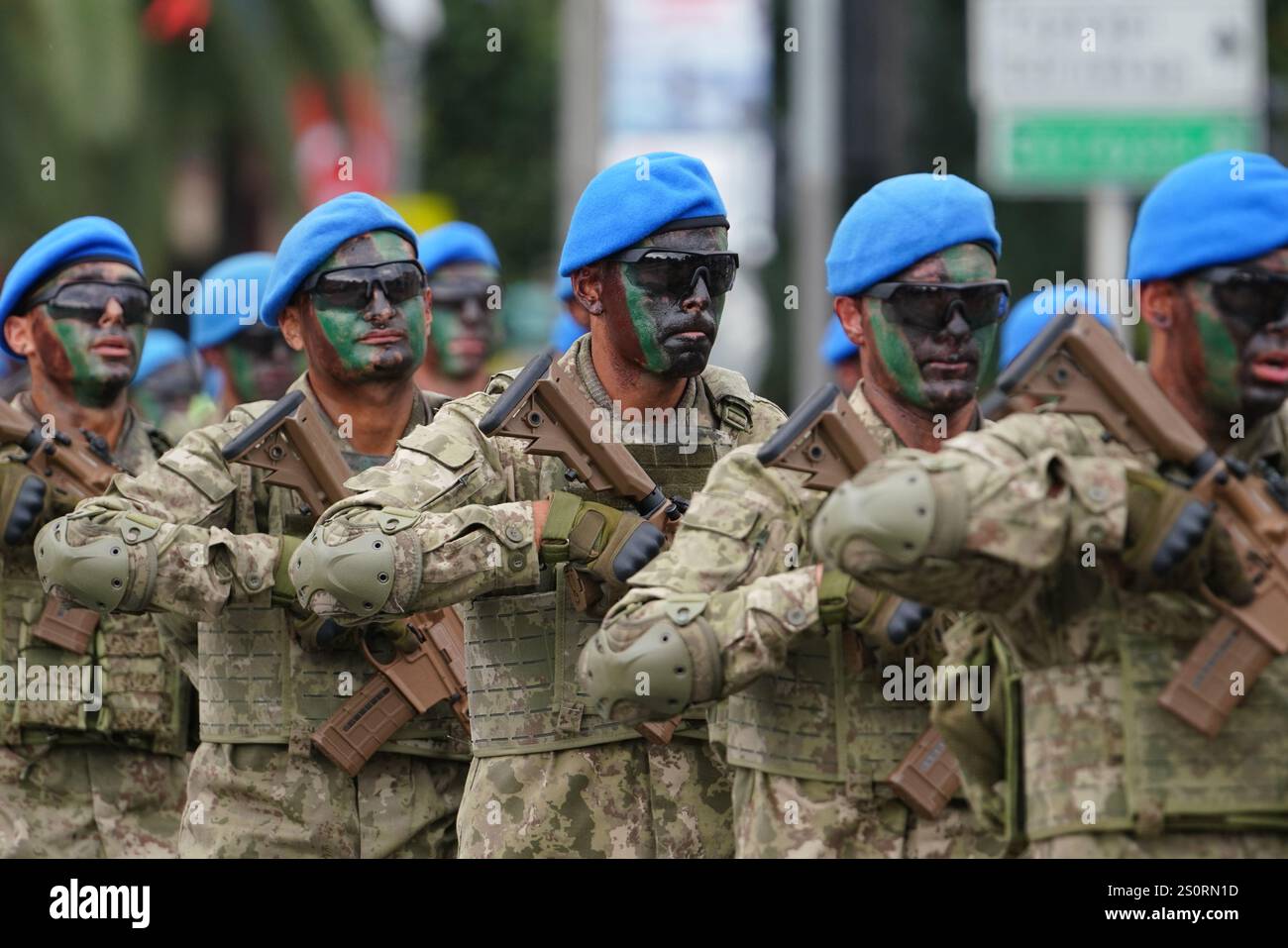 ISTANBUL, TURKIYE - AUGUST 30, 2024: Soldiers march during anniversary ...