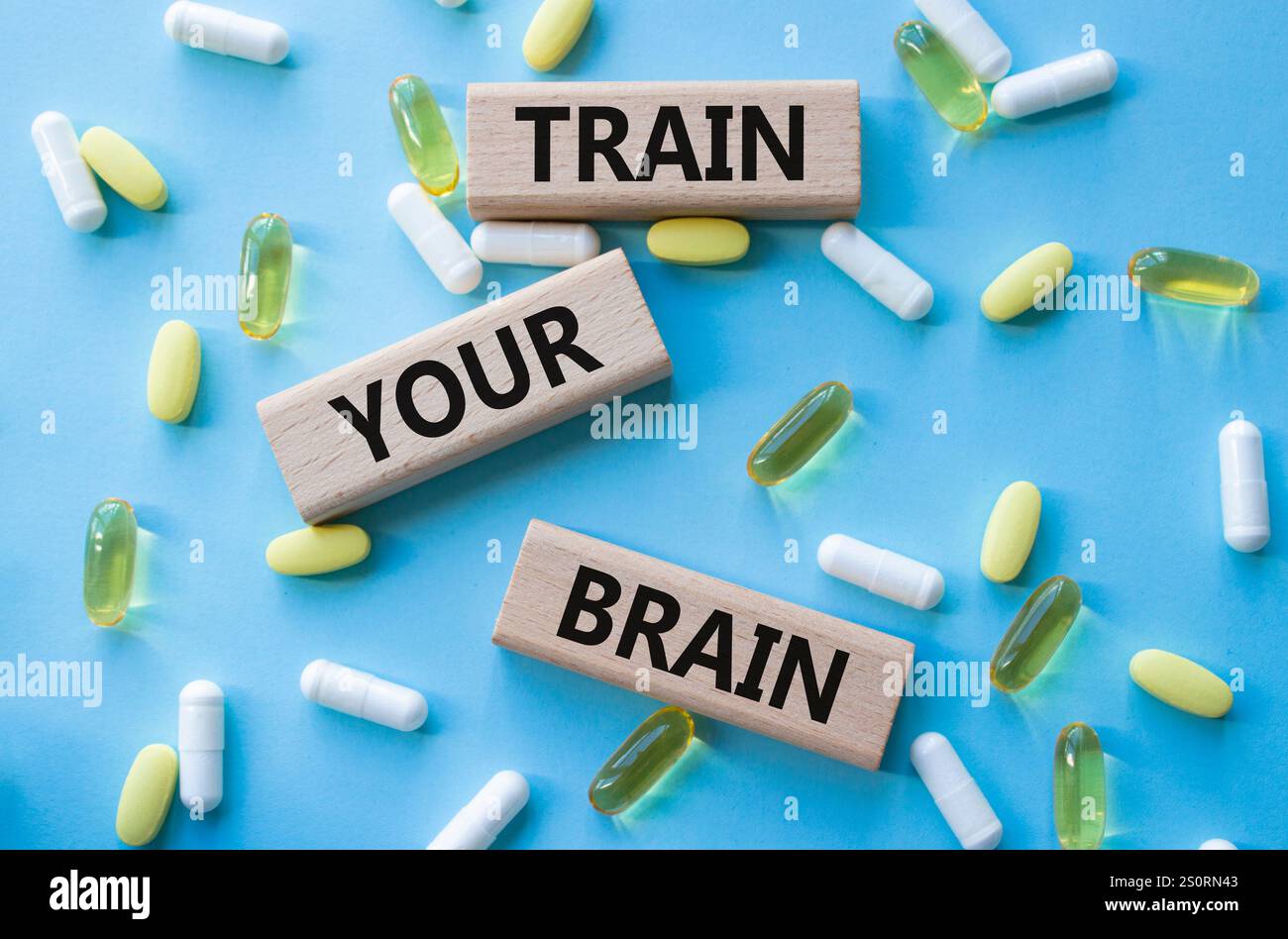 Train Your Brain symbol. Concept words Train Your Brain on wooden ...