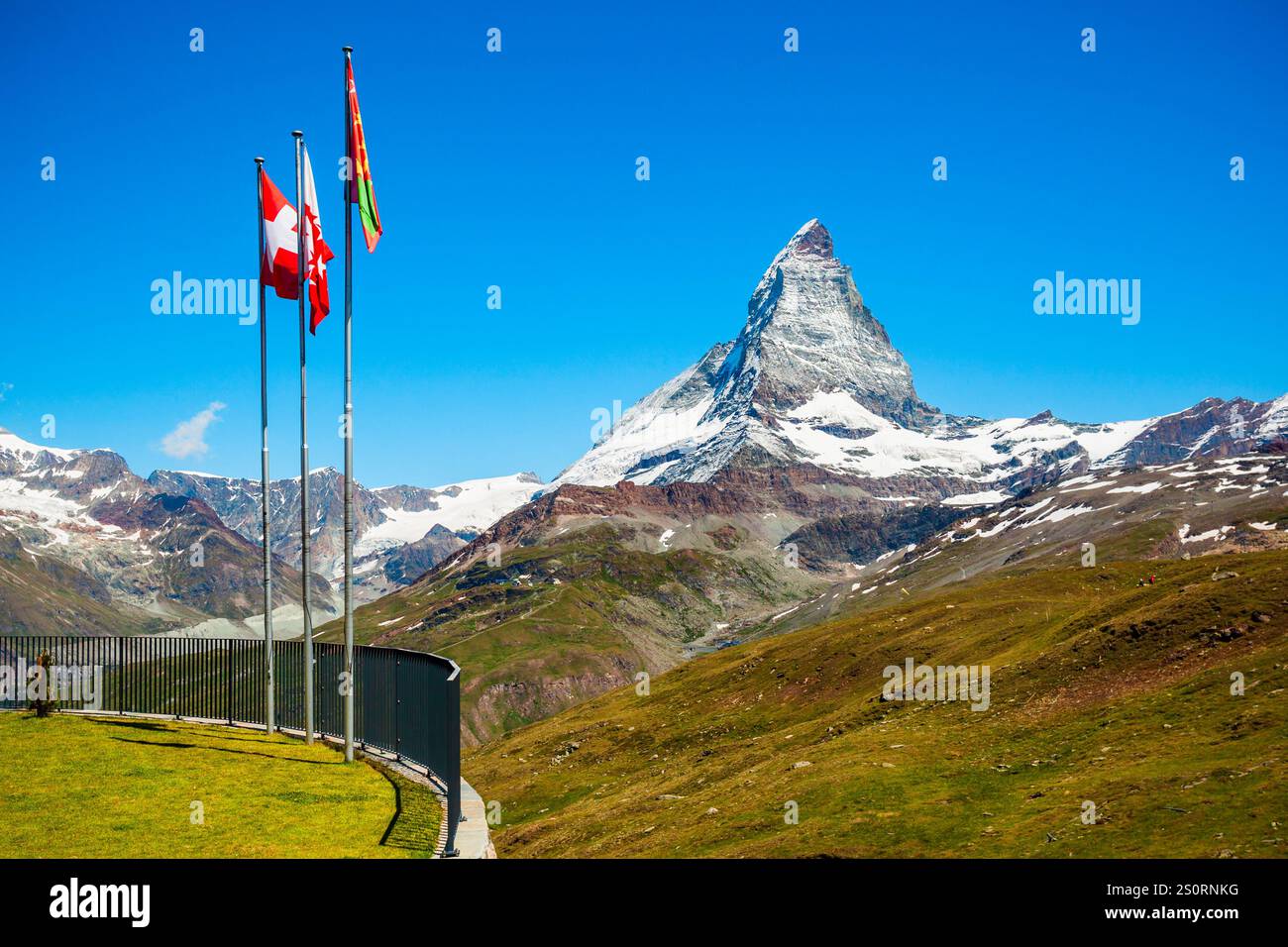 Matterhorn mountain range of the Alps, located between Switzerland and ...