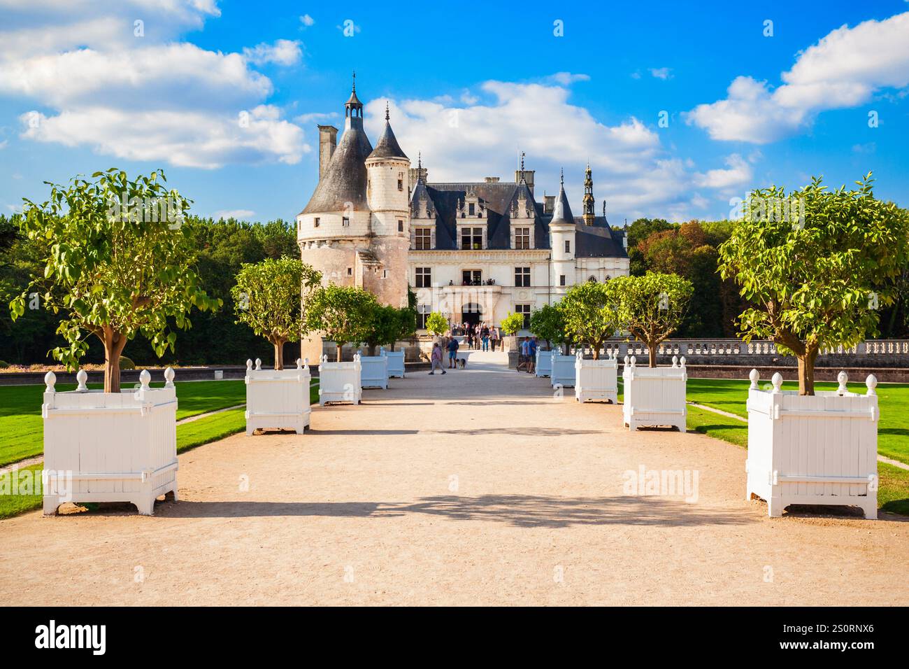 Chateau de Chenonceau is a french castle spanning the River Cher near ...