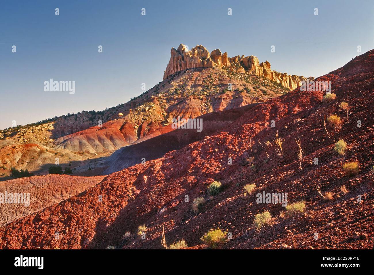King Bench at Circle Cliffs, view at sunset from Burr Trail Road ...