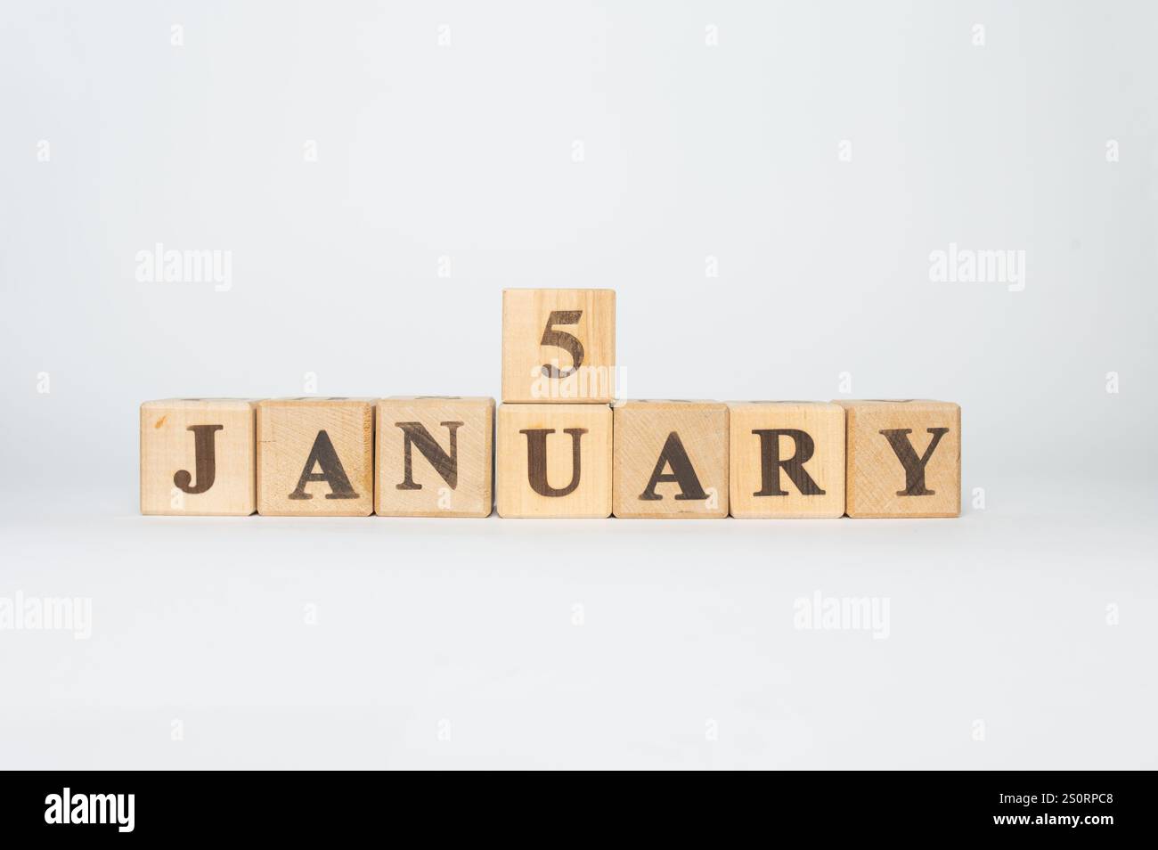 january 5th. Day 5 of month isolated white background. The Prague ...