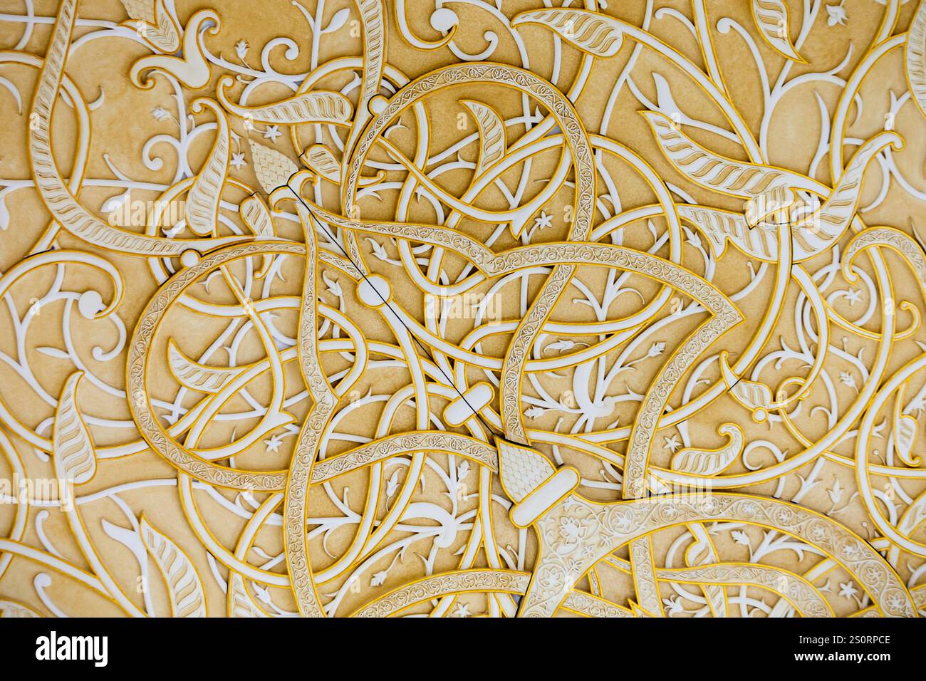 Floral pattern design on the wall of the Sheikh Zayed Grand Mosque, the ...