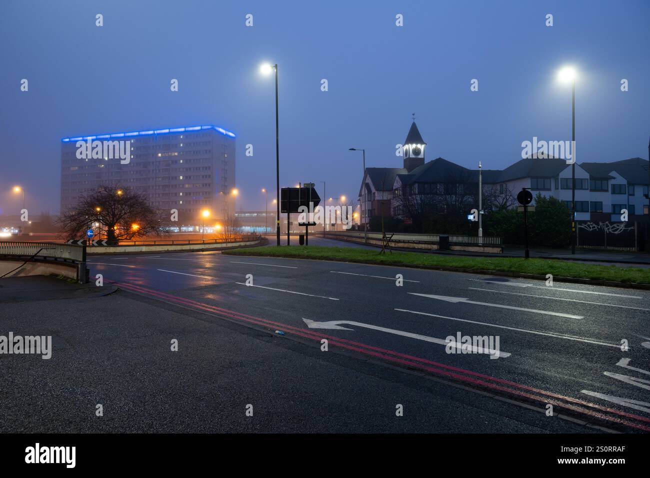 Swan Island, Yardley, at night, Birmingham, West Midlands, England, UK ...