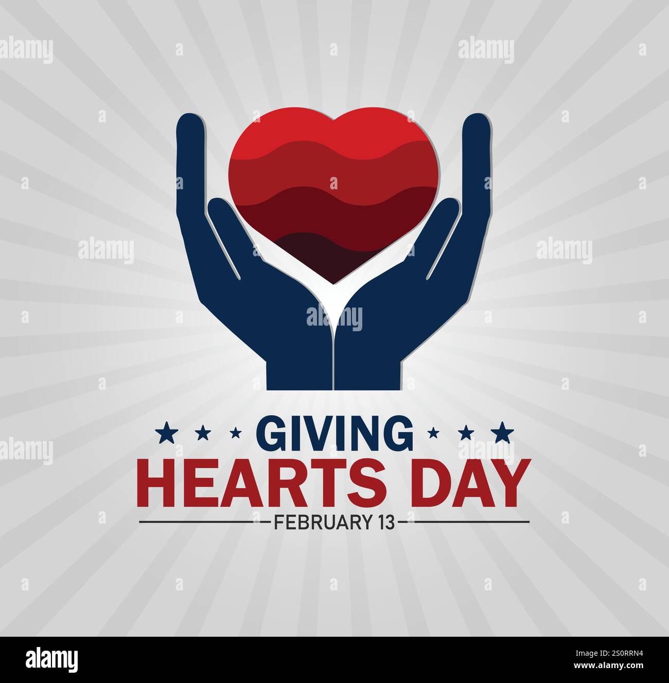 Giving Hearts Day. February 13. Holiday concept. Template for ...