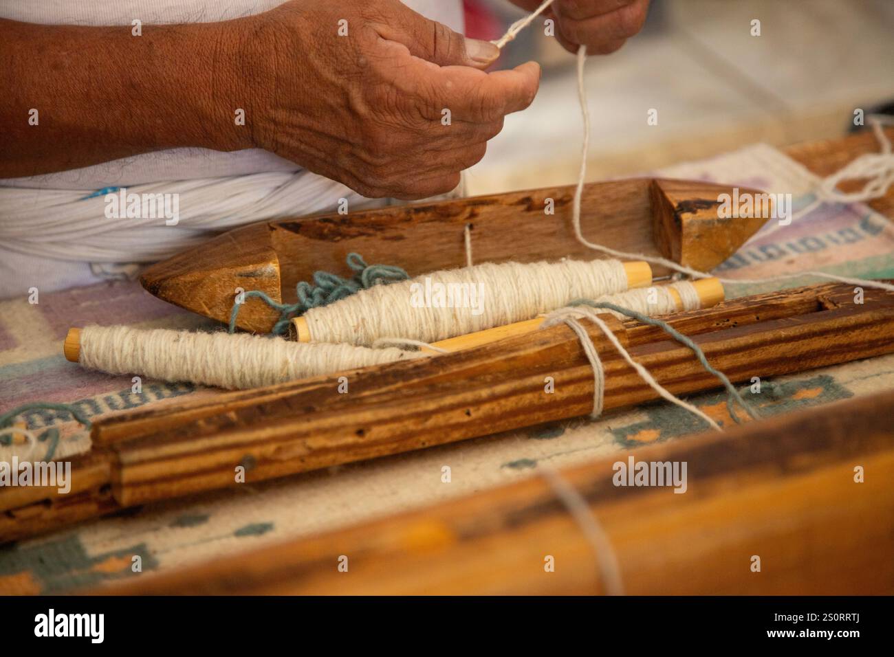 Atelier and machinery for the artisanal production of Mexican rugs in ...