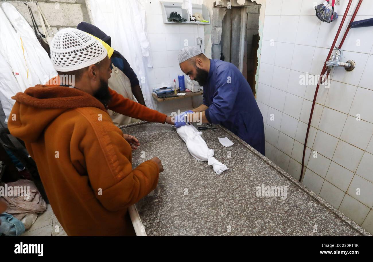 A lifeless body of Palestinian baby, Jomaa Yahya Al-Batran, one month ...