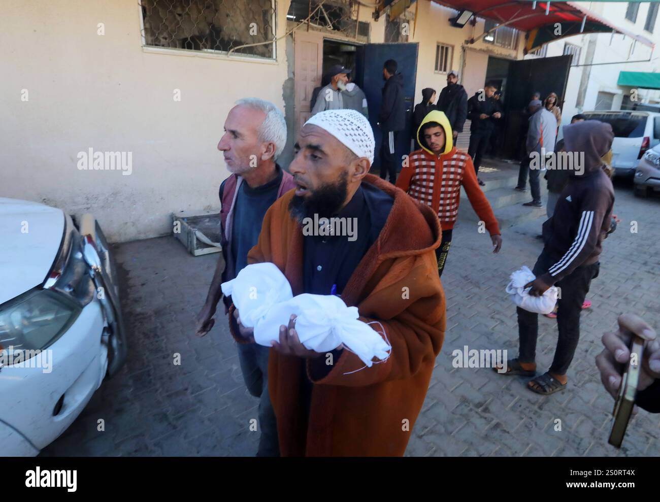 A lifeless body of Palestinian baby, Jomaa Yahya Al-Batran, one month ...