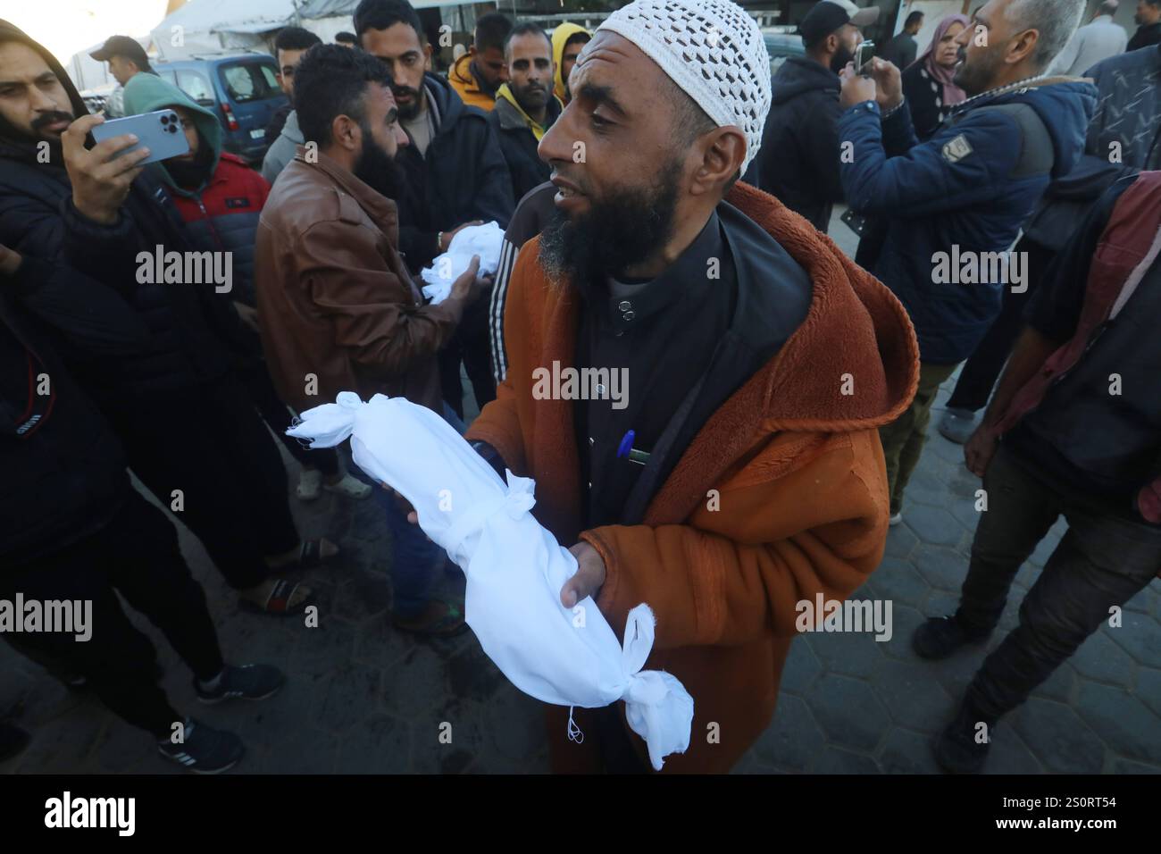 A lifeless body of Palestinian baby, Jomaa Yahya Al-Batran, one month ...