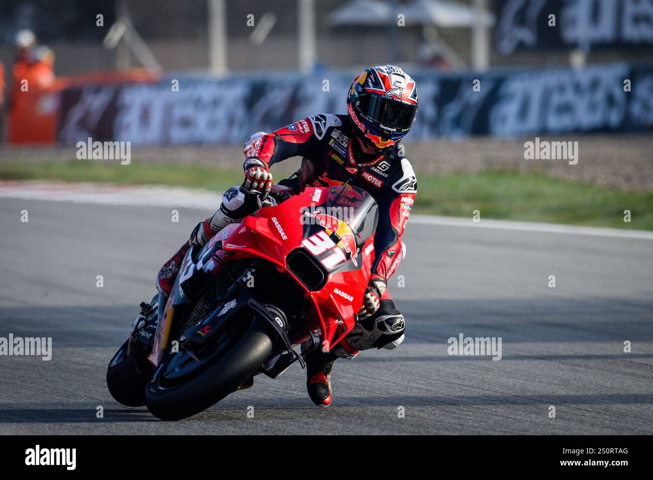 The Spanish MotoGP rider of the Red Bull GasGas Tech3 team during a ...