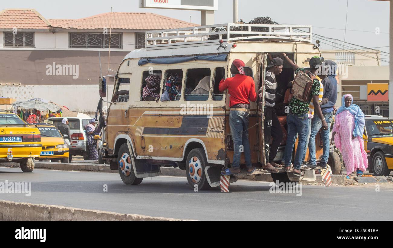 Sant Louis, Senegal, 15.2.2018: typical bus transport in senegal ...