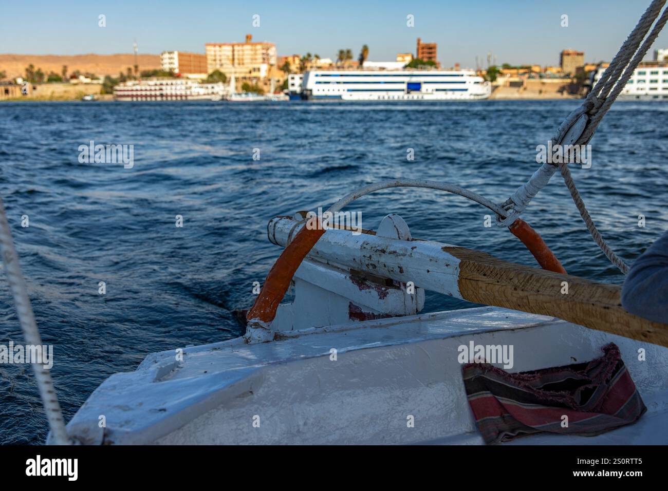 Experience sailing on the Nile River in a felucca with sail, a ...