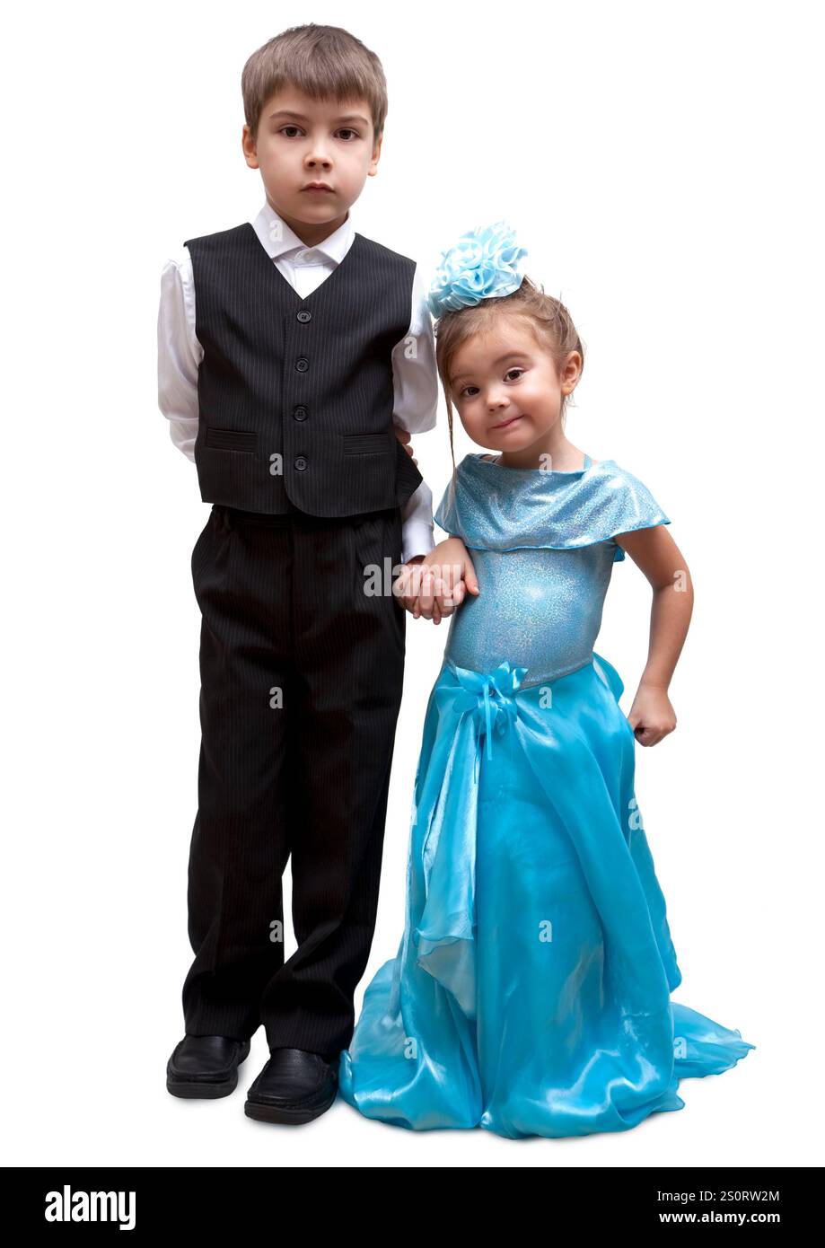 Kids playing dress up, isolated on a white background Stock Photo - Alamy