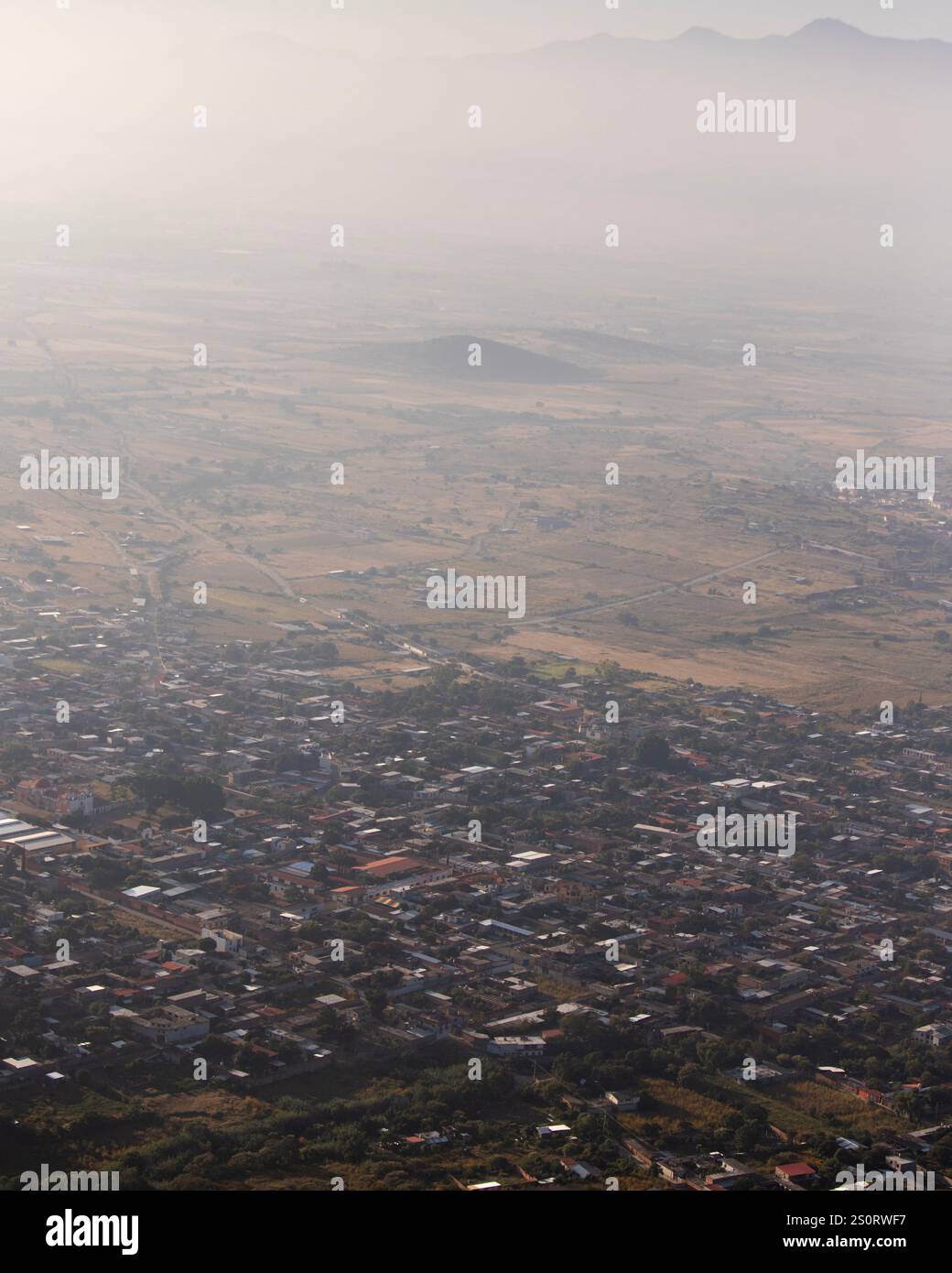 Views from the southern mountains of Oaxaca of the community of ...