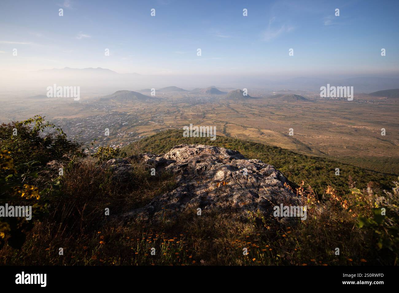 Views from the southern mountains of Oaxaca of the community of ...
