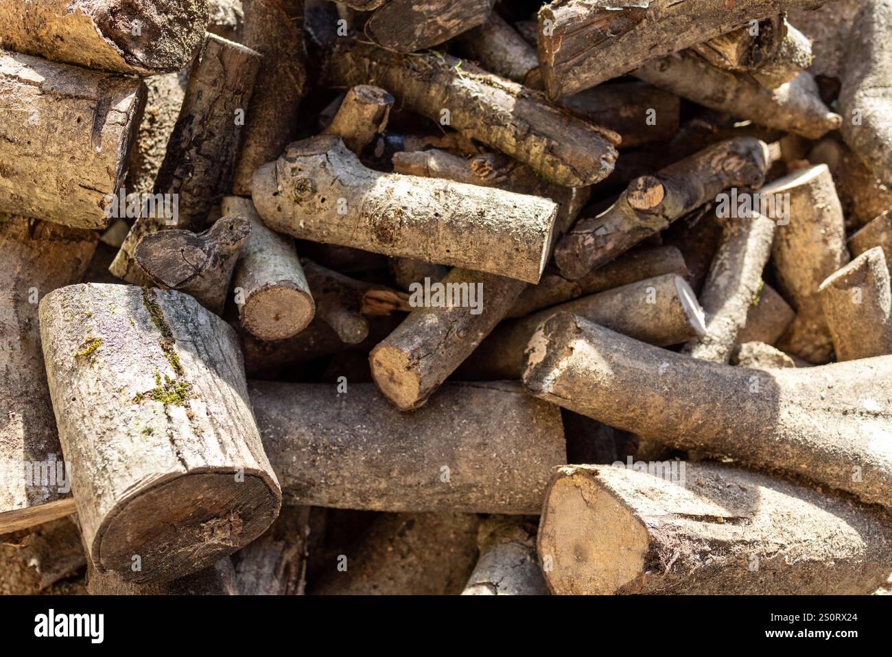 Stacked Firewood Logs for Heating and Cooking Stock Photo - Alamy