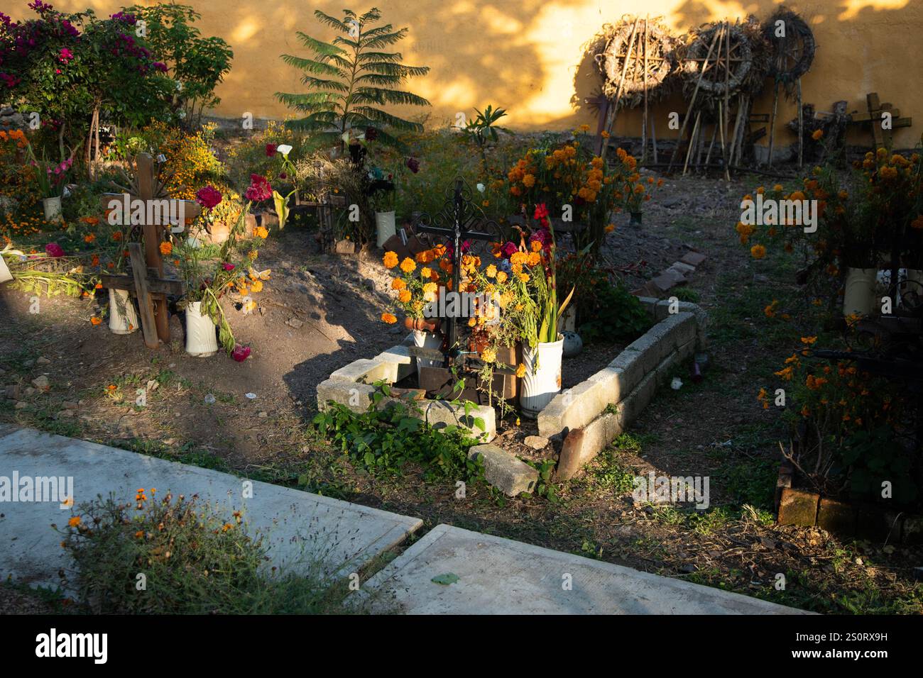 Teotitlan del Valle, Oaxaca Mexico; November 1st 2024: Cemetery of an ...