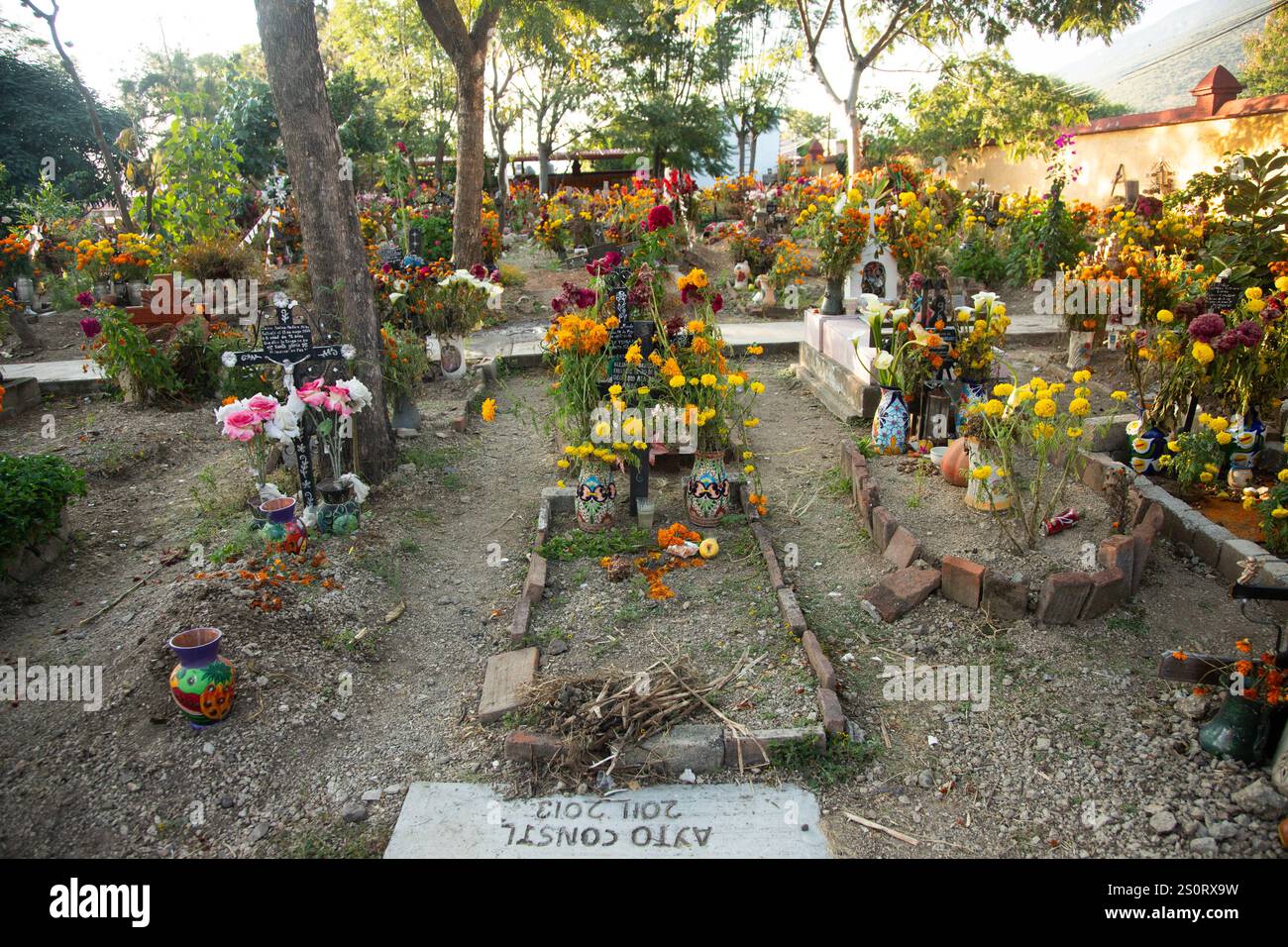 Teotitlan del Valle, Oaxaca Mexico; November 1st 2024: Cemetery of an ...