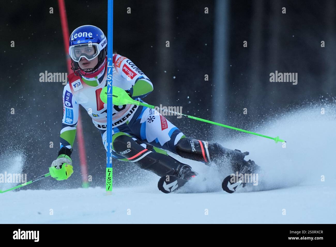 Slovenia's Andreja Slokar speeds down the course during an alpine ski ...