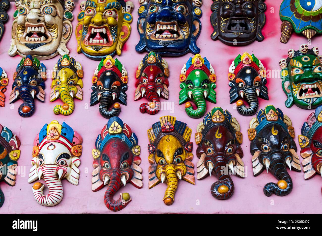 Souvenir shops selling wooden masks, Changu Narayan Temple also ...