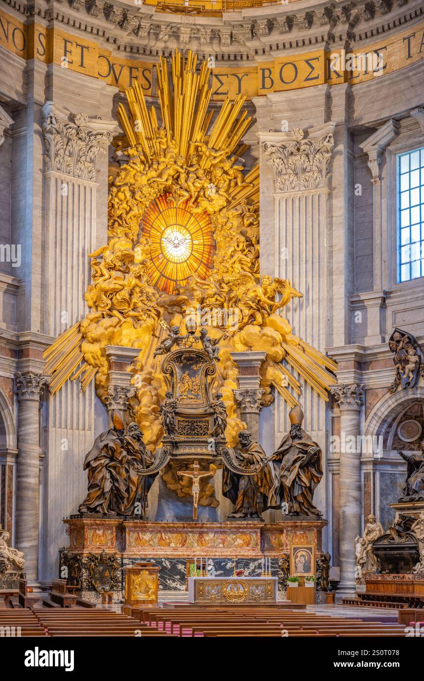 In the apse of St. Peter's Basilica, the magnificent St. Peter Cathedra ...
