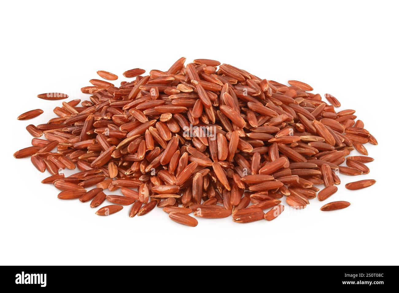 red rice heap isolated on white background Stock Photo - Alamy