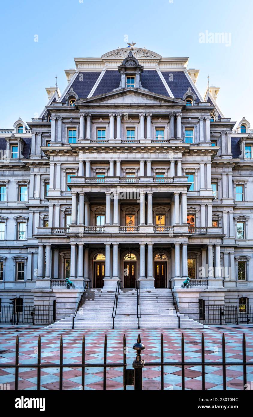 A grand historic building with a symmetrical facade, featuring multiple ...