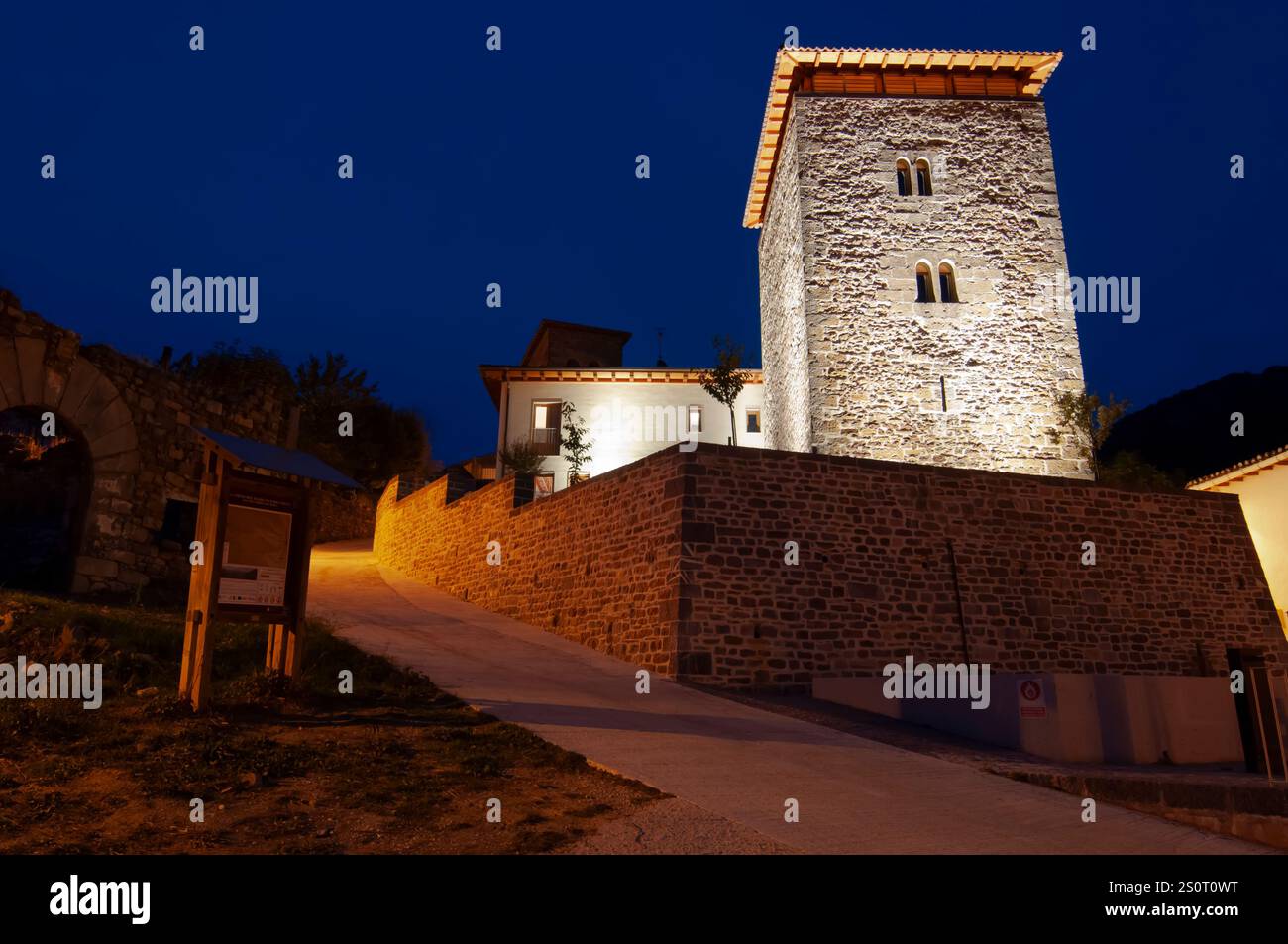 Mediaeval Tower of Uriz, a small village of Arce Valley in Navarre ...