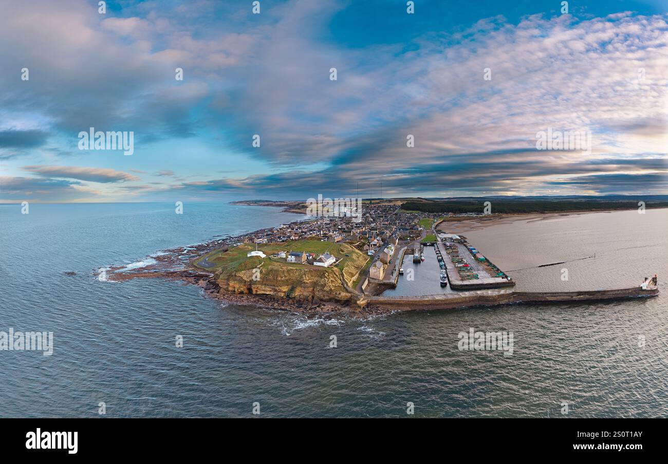 Burghead Moray Coast Scotland the peninsula the houses and fishing ...