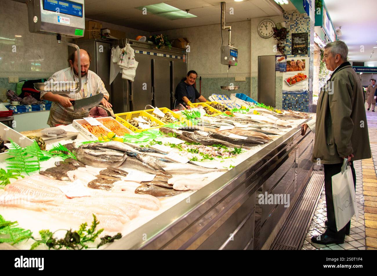 San Sebastian fish Market. Historic centre. Guipuzcoa. Basque Country ...