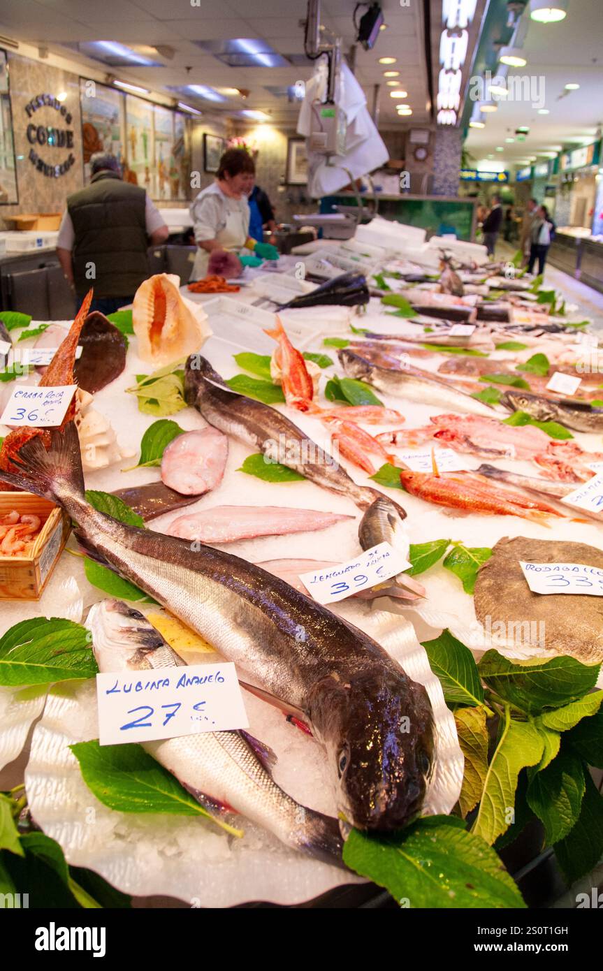 San Sebastian fish Market. Historic centre. Guipuzcoa. Basque Country ...