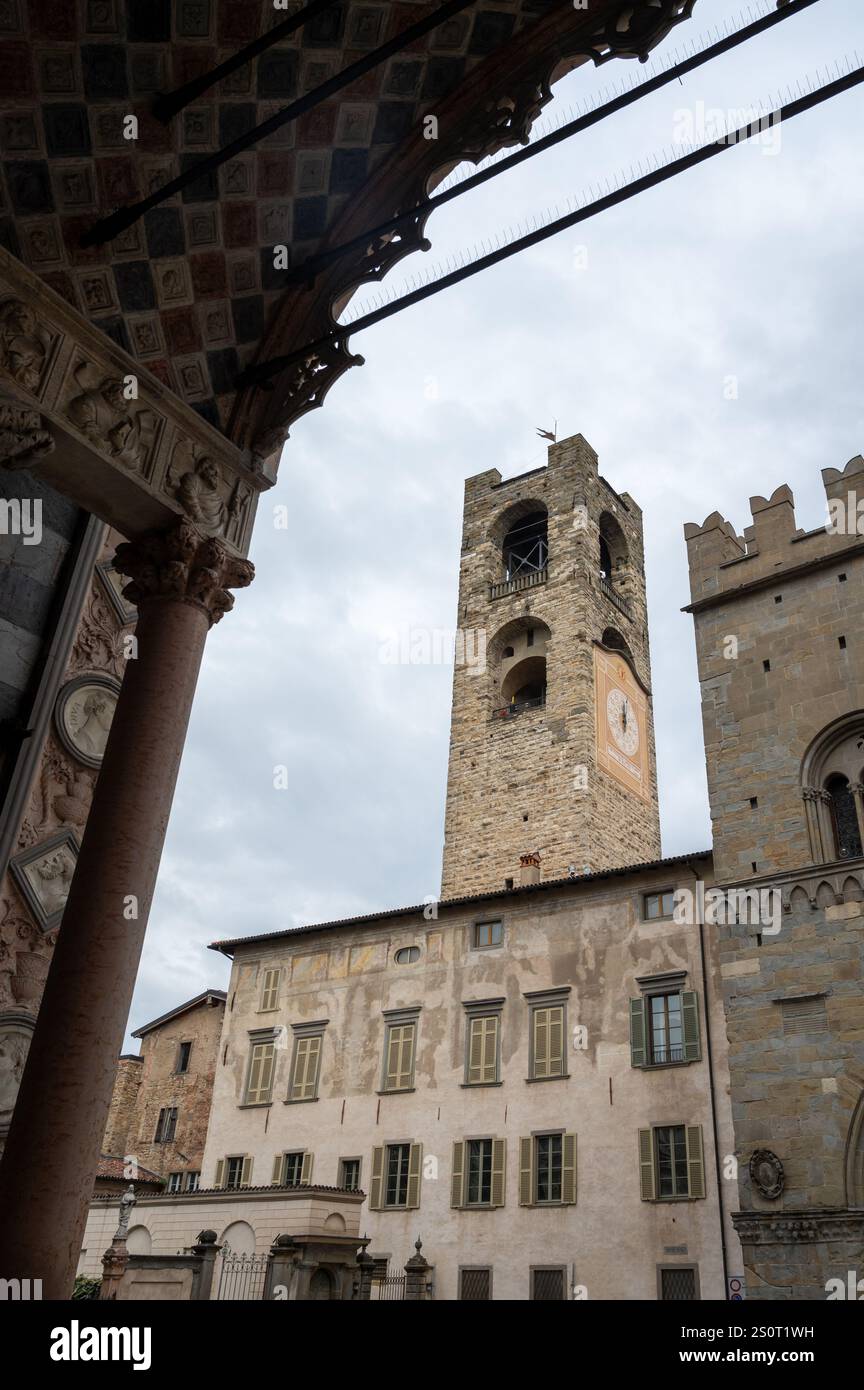 Historical part of Bergamo city, Bergamo Alta with narrow streets ...