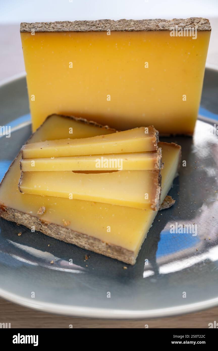 French yellow cheese Comte, varieties unpasteurised cow milk Prestige ...