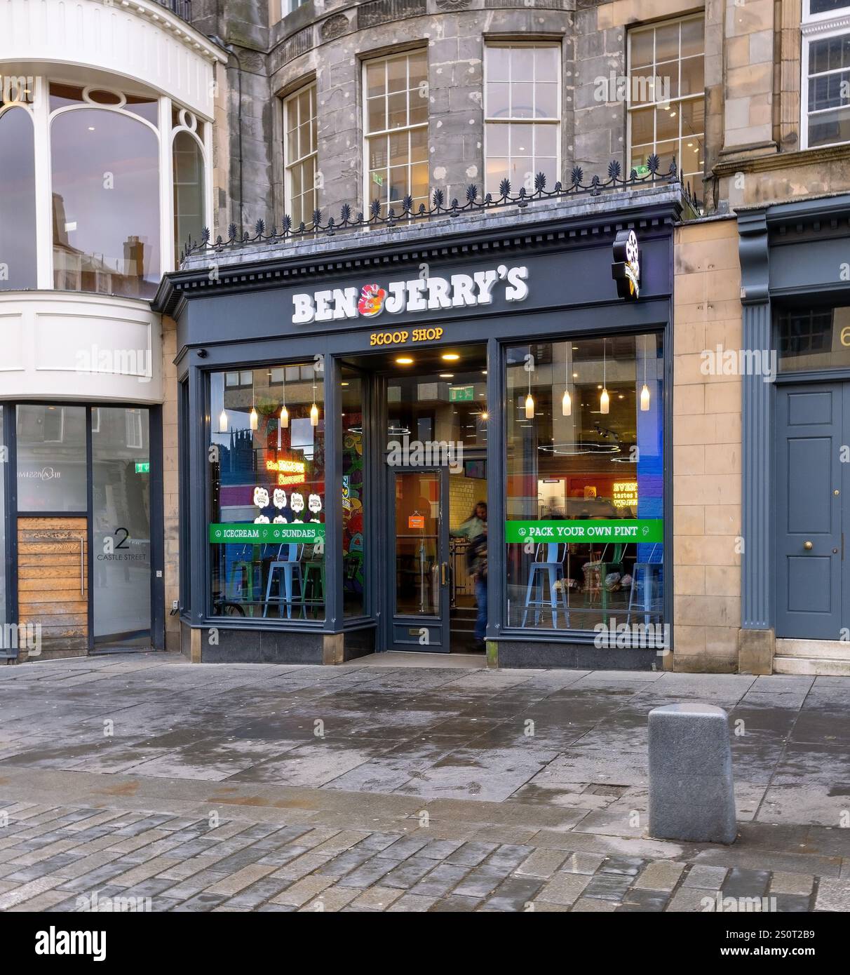 Ben and Jerry's Ice Cream Shop for different flavours on a cone, tub or ...