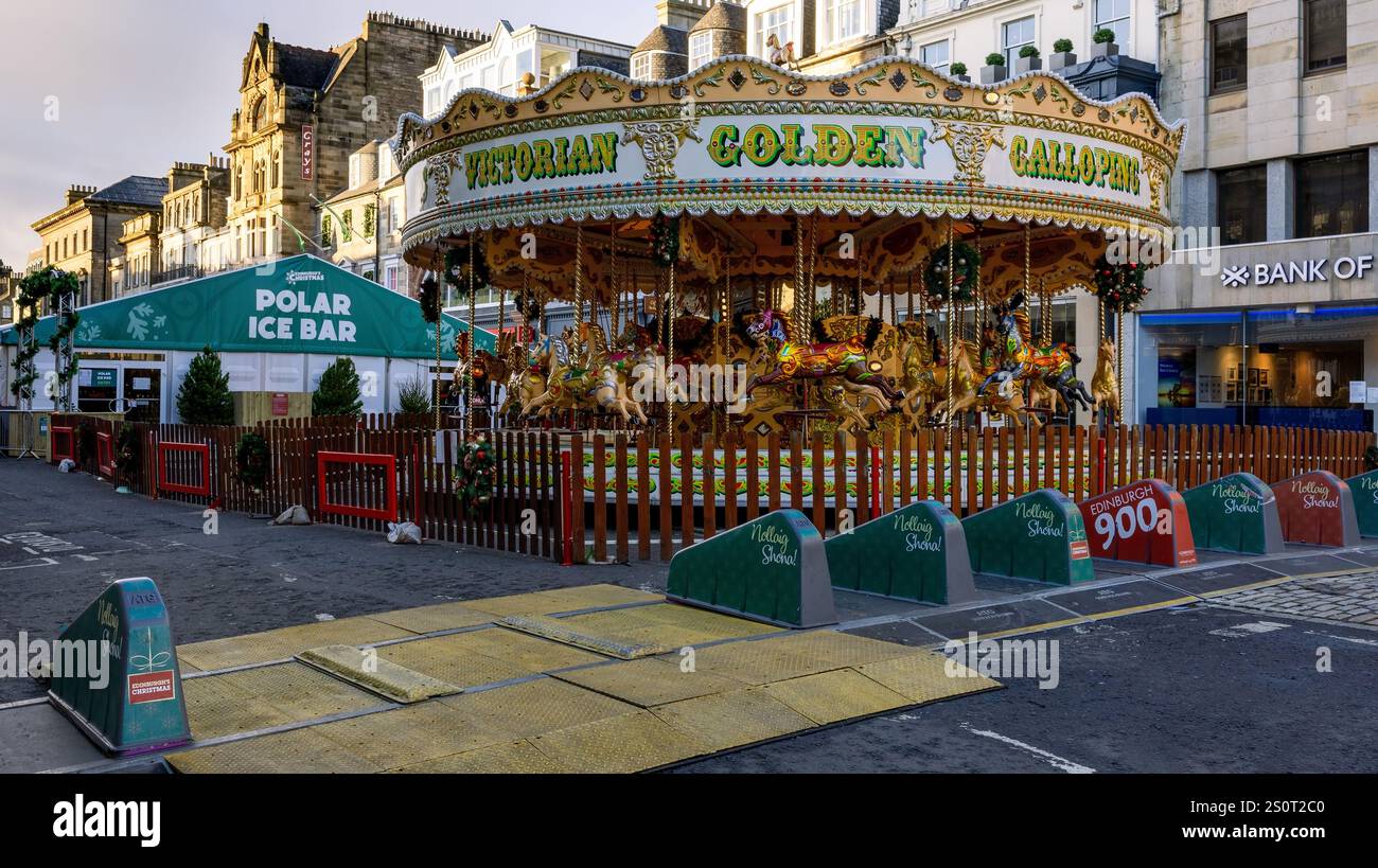 Traditional Carousel or Merry Go Round on George Street, Edinburgh ...
