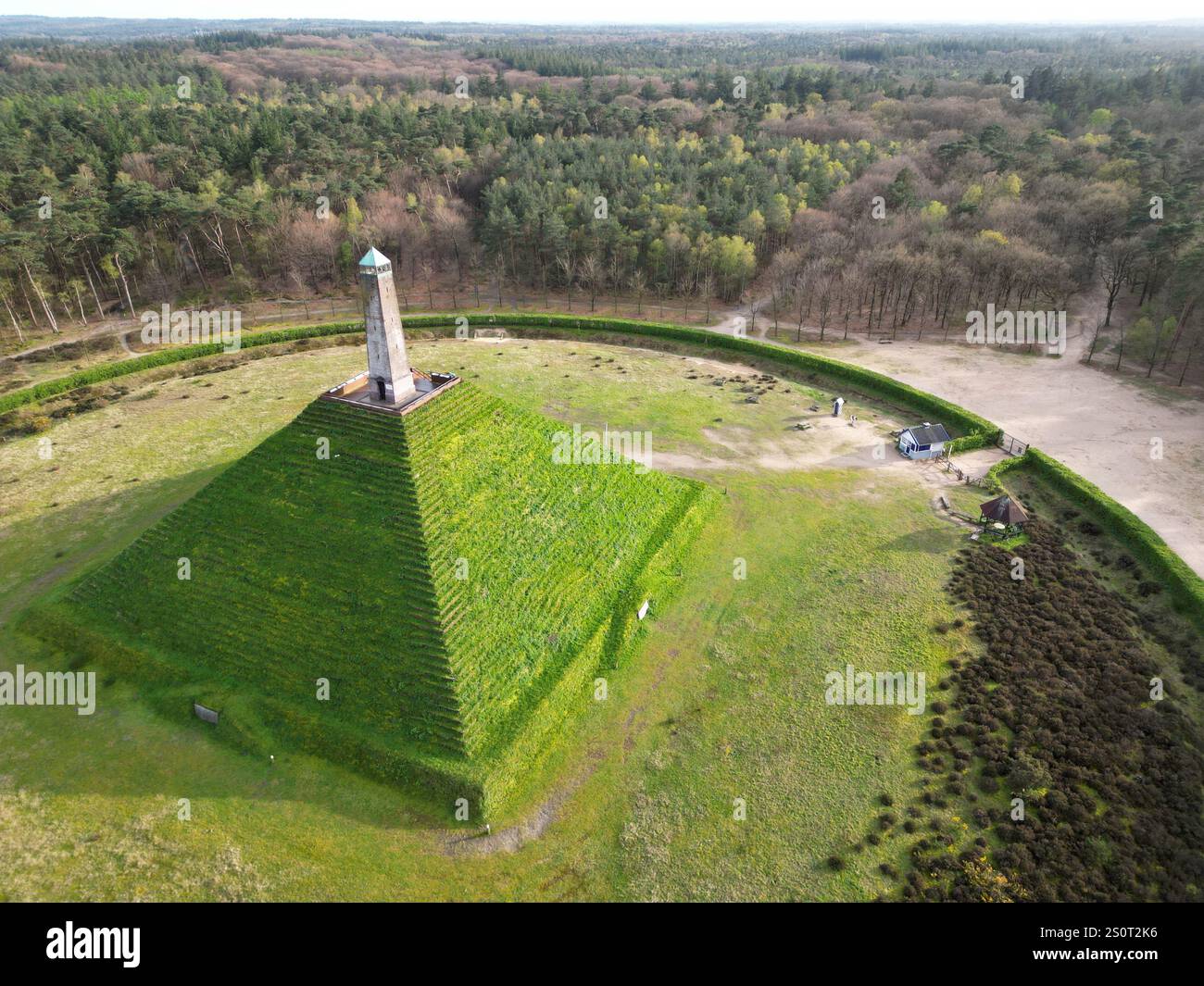 Aerial view of the pyramid of Austerlitz, The Netherlands Stock Photo ...