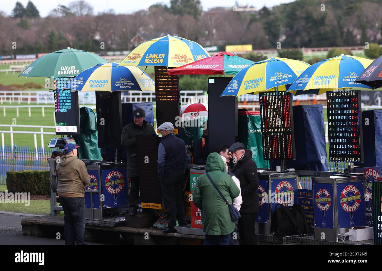 Bookmakers stalls pictured before day four of the Christmas Festival at ...