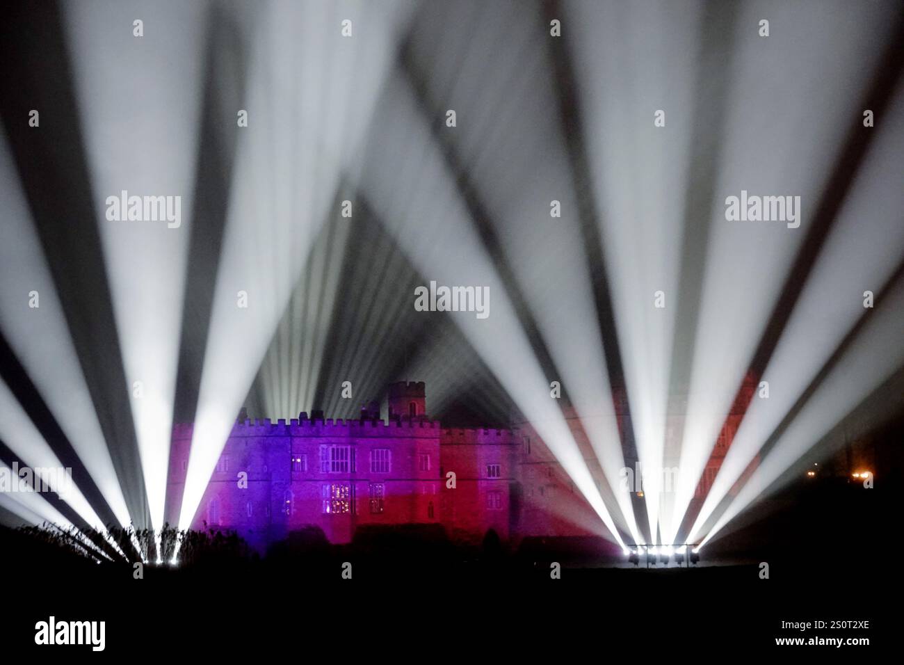 Christmas Lights at Leeds Castle Stock Photo - Alamy