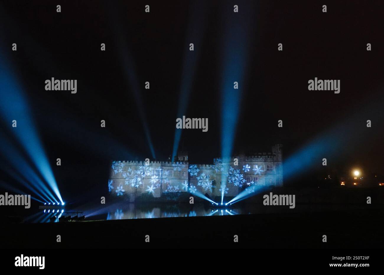 Christmas Lights at Leeds Castle Stock Photo - Alamy